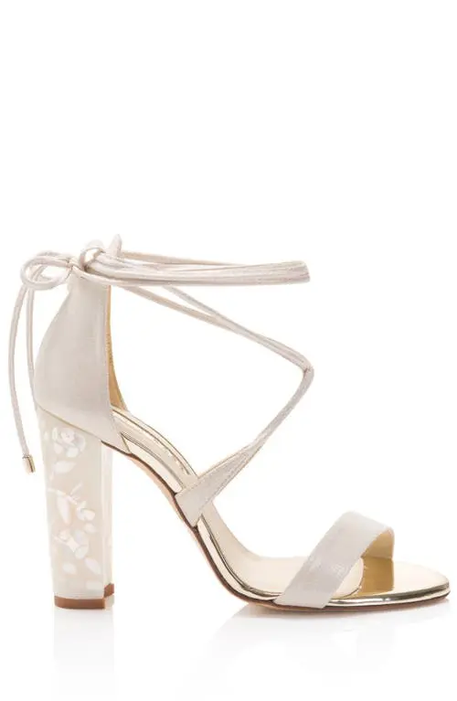FREYA ROSE Flora Ankle Strap Pearl Heel Sandals - Ivory