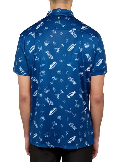 CON.STRUCT Cocktail Print Performance Button-down Shirt