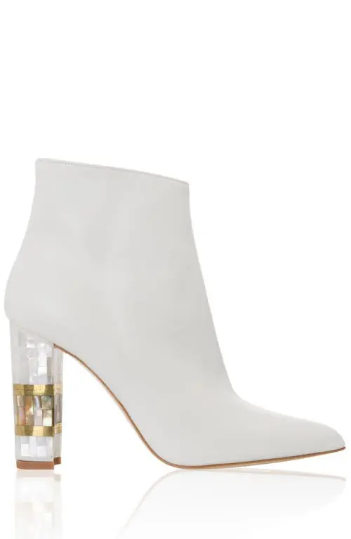 FREYA ROSE Jasmine Pearl Heel Ankle Boot - White