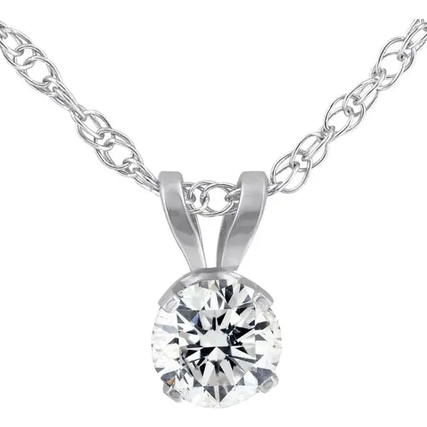 BLISS DIAMOND 1/3ct Lab Grown Diamond Solitaire Pendant - 14k White Gold