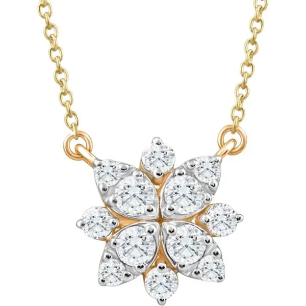 BLISS DIAMOND 55ct Tw Lab Grown Diamond Cluster Pendant Necklace - 10k Yellow Gold
