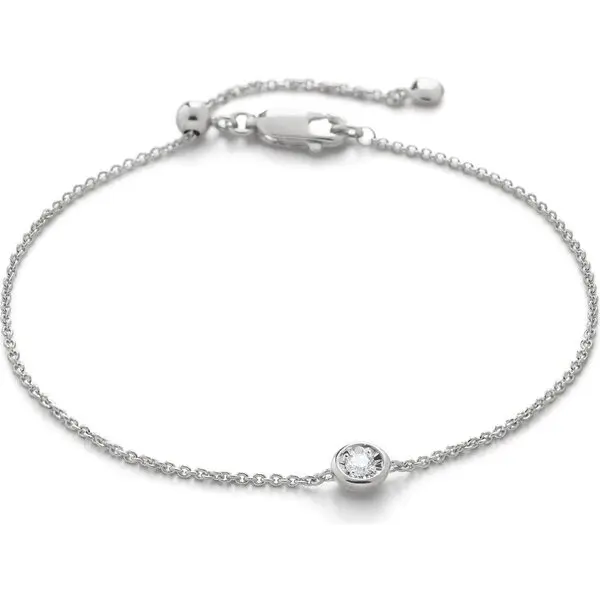Monica Vinader Diamond Solitaire Pendant Bracelet - Silver