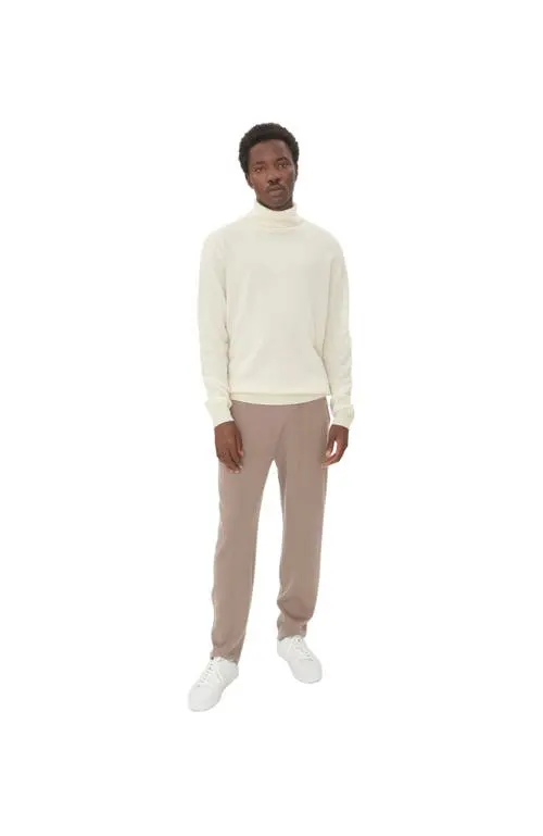Gobi Cashmere Essential Cashmere Turtleneck Sweater - Marshmallow