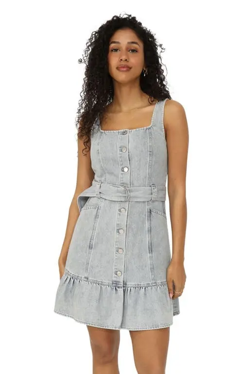BELLE & BLOOM Reunite Denim Mini Dress - Stonewash