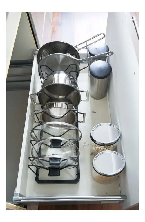 YAMAZAKI Adjustable Pot Lid Wire Organizer