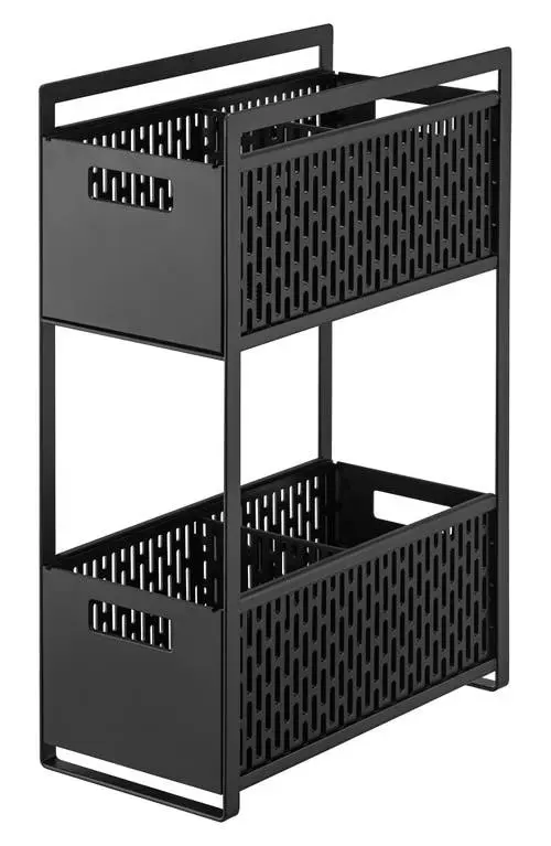 YAMAZAKI Two-tier Cabinet Storage Basket - Black