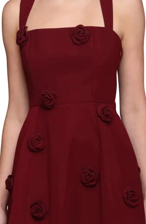 Avec Les Filles Rosette Appliqué Minidress - Merlot