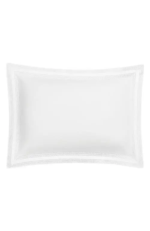 MATOUK Lace Piqué Cotton Sham - Grace White