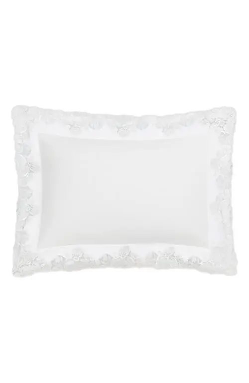 MATOUK Lace Piqué Cotton Sham - Virginia White