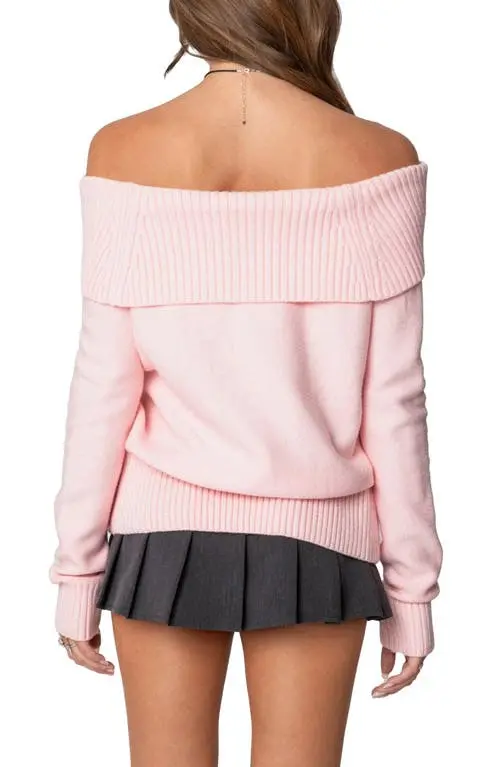EDIKTED Marilyn Buckled Off-the-shoulder Sweater