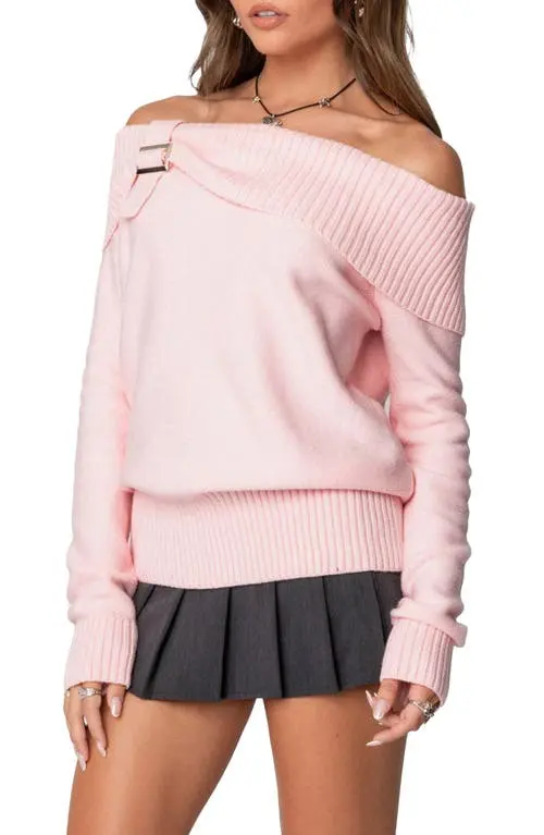 EDIKTED Marilyn Buckled Off-the-shoulder Sweater
