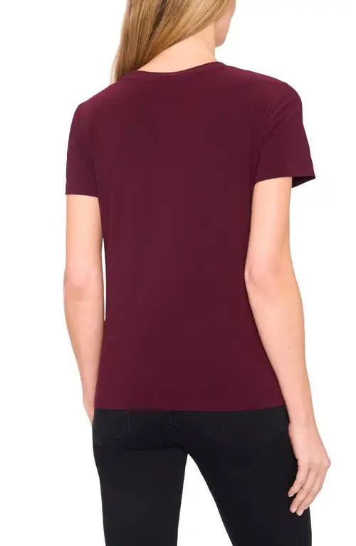 CECE DUPRAZ Embellished Bow T-shirt - Rich Cabernet