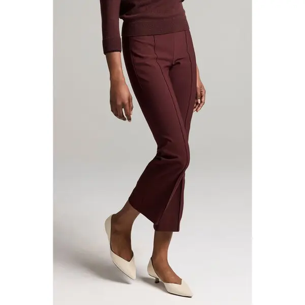 Vince Niki Mid-rise Cropped Flare Pants - Cherrywood