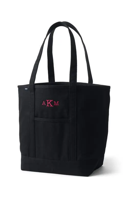 LANDS' END Canvas Tote Bag - Black/black