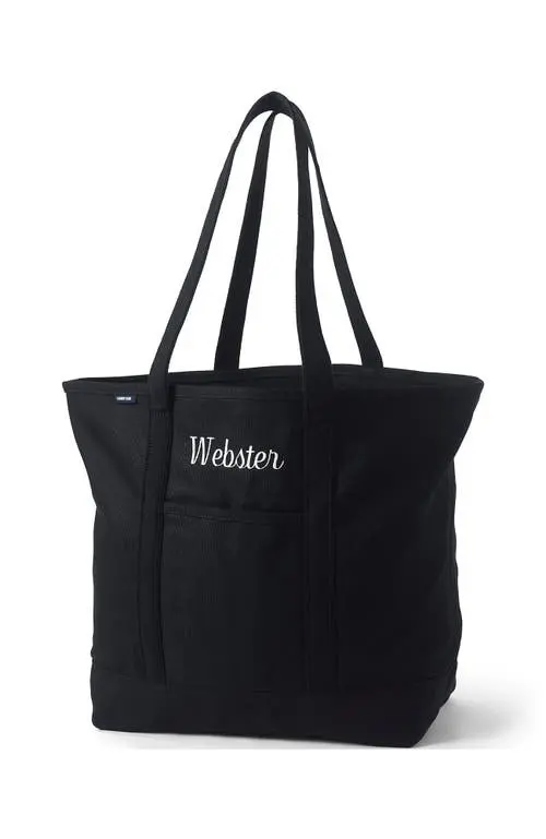 LANDS' END Canvas Tote Bag - Black/black