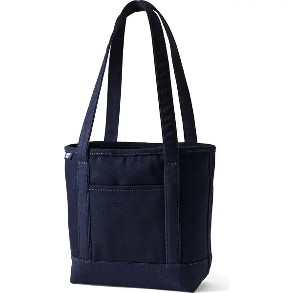 LANDS' END Open Top Canvas Tote Bag - True Navy