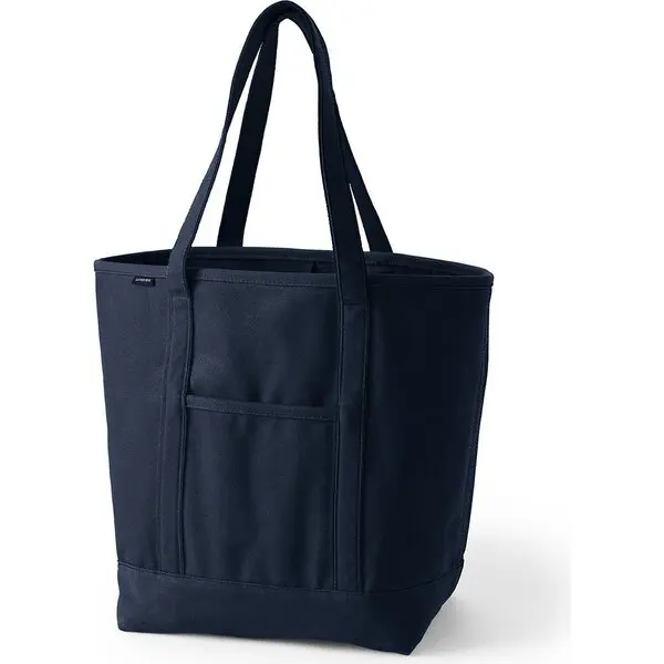 LANDS' END Open Top Canvas Tote Bag - True Navy