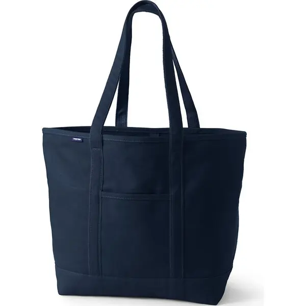 LANDS' END Open Top Canvas Tote - True Navy