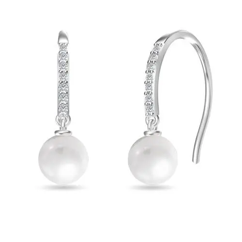 DONATELLO GIAN Name' Sterling Pearl And Zirconia Dangle Earrings - Silver