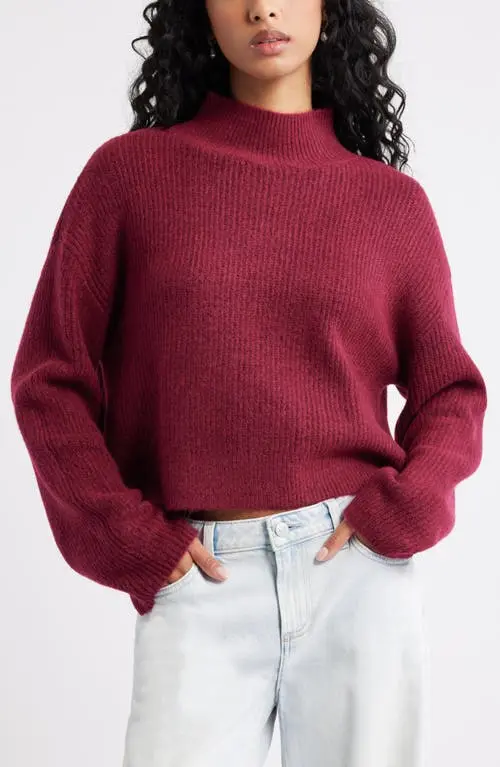 Bp. Oversized Mock Neck Sweater - Burgundy Beet