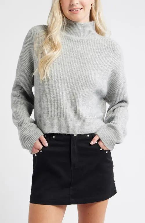 Bp. Oversized Mock Neck Sweater - Grey Heather
