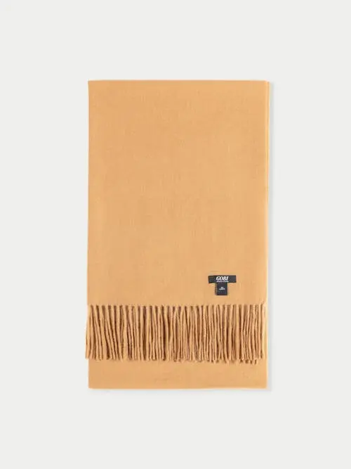 Gobi Cashmere Oversized Cashmere Woven Scarf - Almond