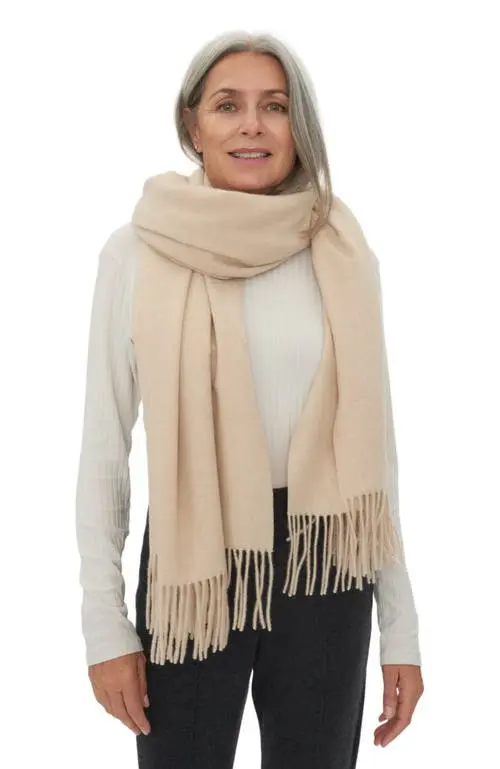 Gobi Cashmere Oversized Cashmere Woven Scarf - Beige