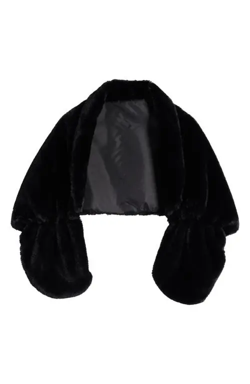La Fiorentina Faux Fur Capelet - Black