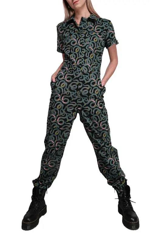 WILDFANG The Essential High Waisted Coverall - Serpentine Black