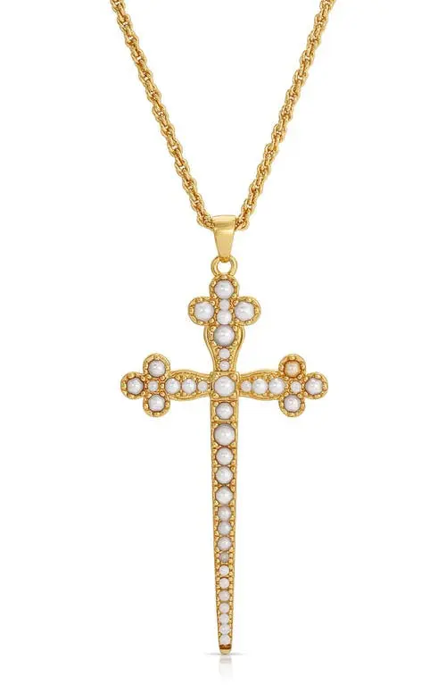 JOY DRAVECKY JEWELRY Athena Cross Pendant Necklace - Gold