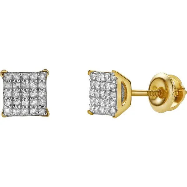 LUVMYJEWELRY Selestia Cluster Diamond Earrings - 10k Yellow Gold