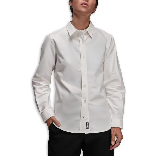WILDFANG The Essential Long Sleeve Oxford Button-up - White