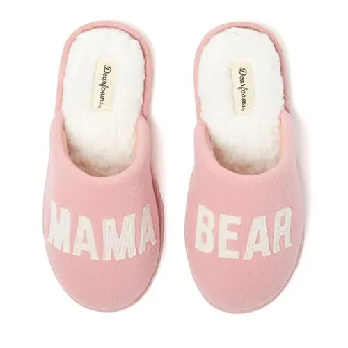 DEARFOAMS Carley Mama Bear Scuff Slipper - Blush