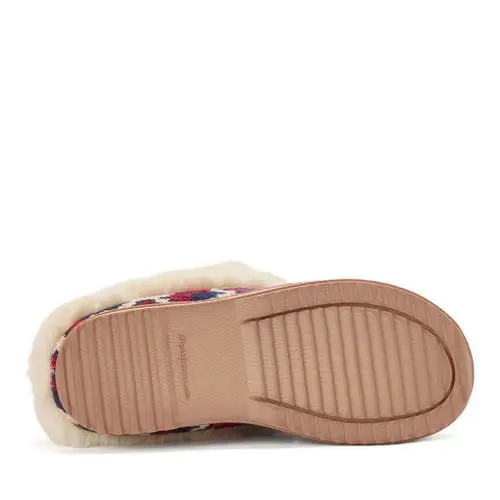 DEARFOAMS Hannah Festive Knit Clog Slipper - Red Combo