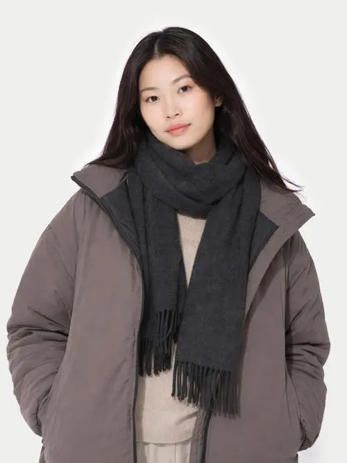 Gobi Cashmere Cashmere Fringed Scarf - Charcoal