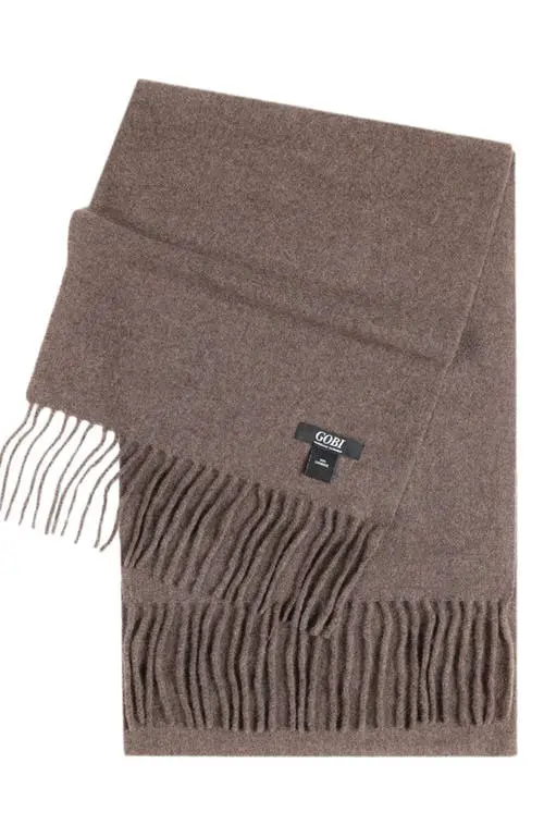 GOBI MONGOLIAN CASHMERE Cashmere Fringed Scarf - Cocoa