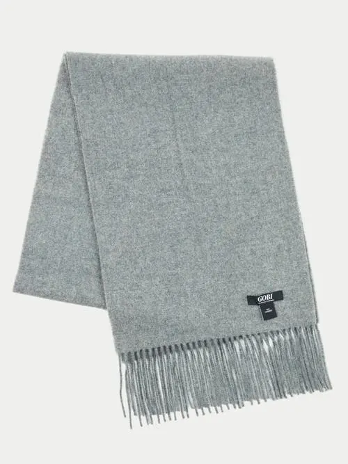 Gobi Cashmere Cashmere Fringed Scarf - Dim Gray