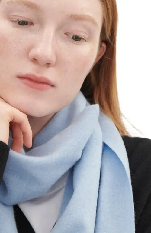 Gobi Cashmere Cashmere Fringed Scarf - Light Blue