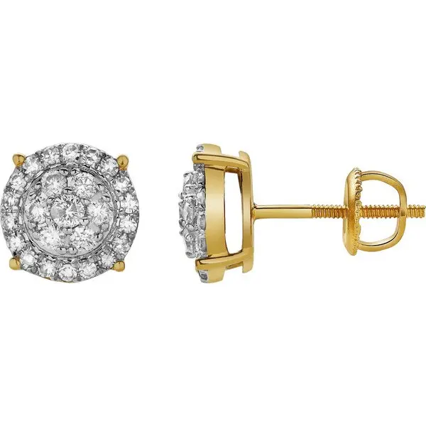 LUVMYJEWELRY Aethra Cluster Diamond Earrings - 10k Yellow Gold