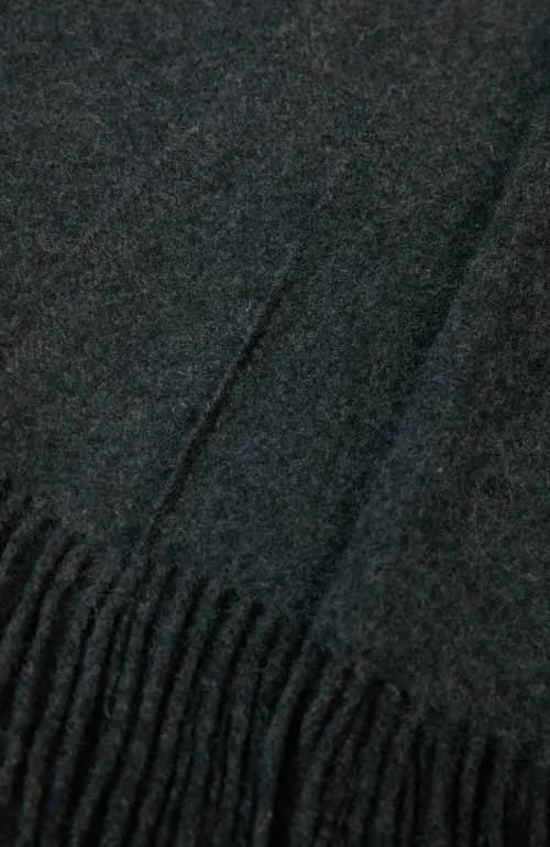 Gobi Cashmere Large Blanket With Fringe - Charcoal