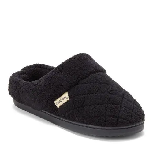 DEARFOAMS Libby Quilted Terry Clog Slipper - Black