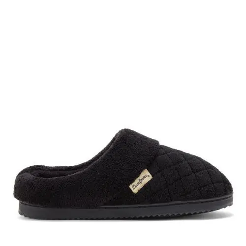 DEARFOAMS Libby Quilted Terry Clog Slipper - Black