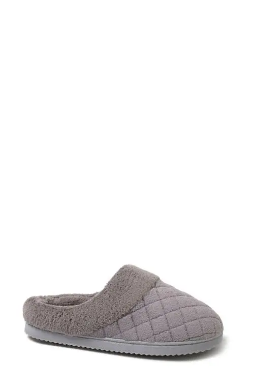 DEARFOAMS Libby Quilted Terry Clog Slipper - Medium Grey