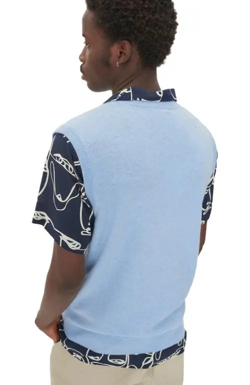 Gobi Cashmere Essential V-neck Cashmere Vest - Light Blue