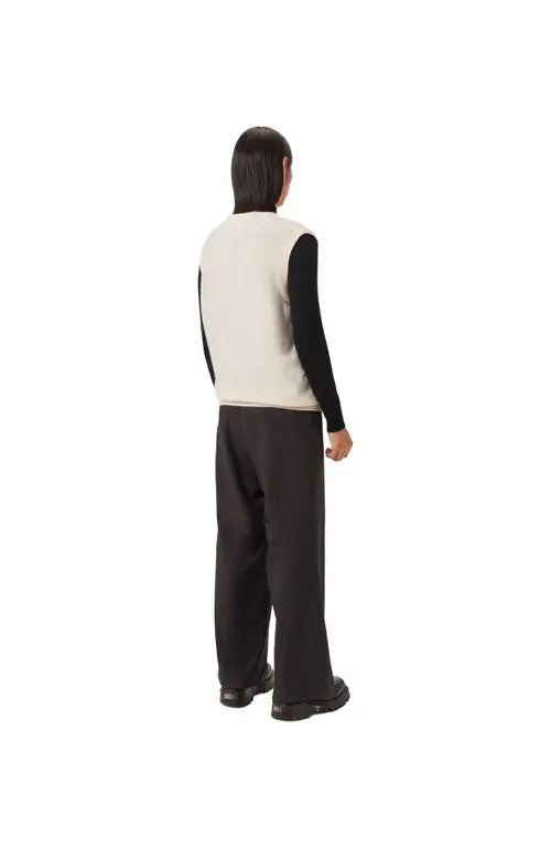 Gobi Cashmere Essential V-neck Cashmere Vest - Marshmallow