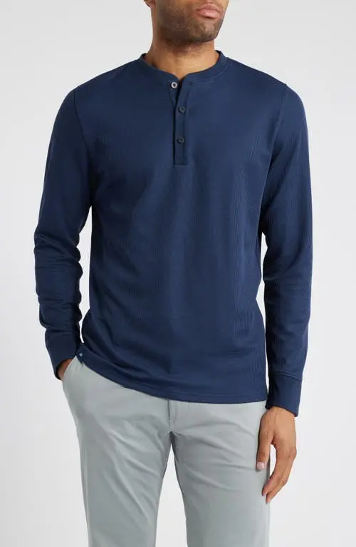 Mizzen+main Henderson Long Sleeve Henley - Navy Solid