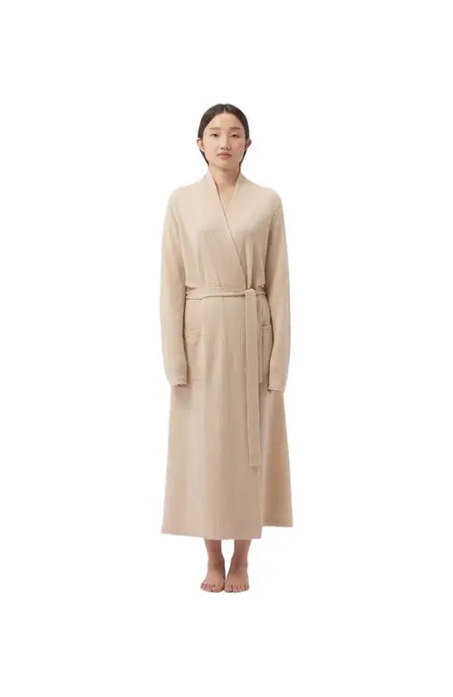 GOBI MONGOLIAN CASHMERE Long Cashmere Robe - Beige