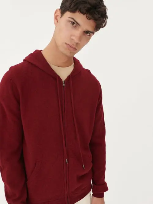 Gobi Cashmere Cashmere Zip Hoodie - Bordeaux