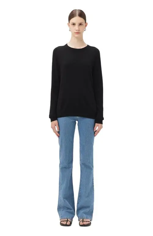 Gobi Cashmere Cashmere Crewneck Sweater - Black