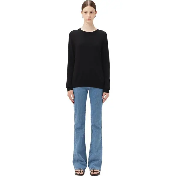 Gobi Cashmere Cashmere Crewneck Sweater - Black